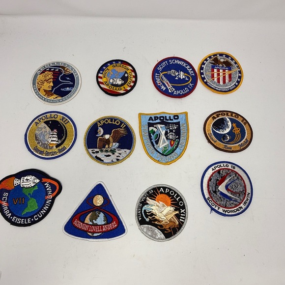 Art | 12 Unused Apollo Mission Patches Embroidered Collectible Space ...
